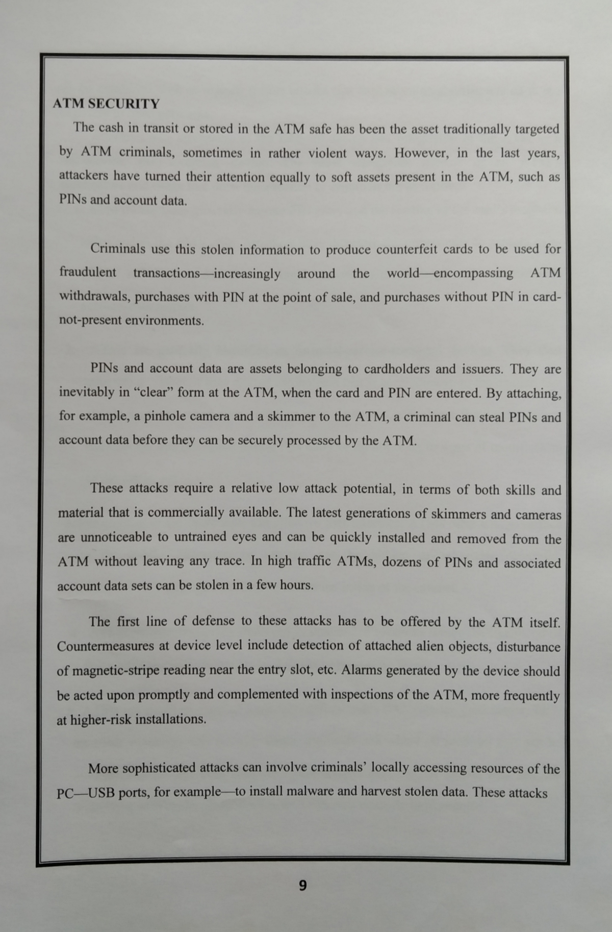 ATM security - The Banks have to consider this which will still improve ...