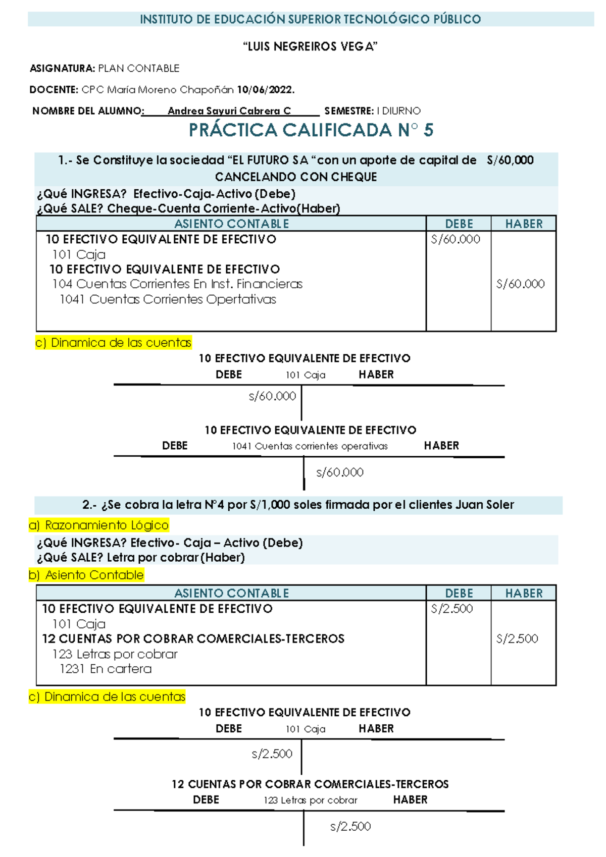 Práctica N °5 - sdgsg - INSTITUTO DE EDUCACIÓN SUPERIOR TECNOLÓGICO ...