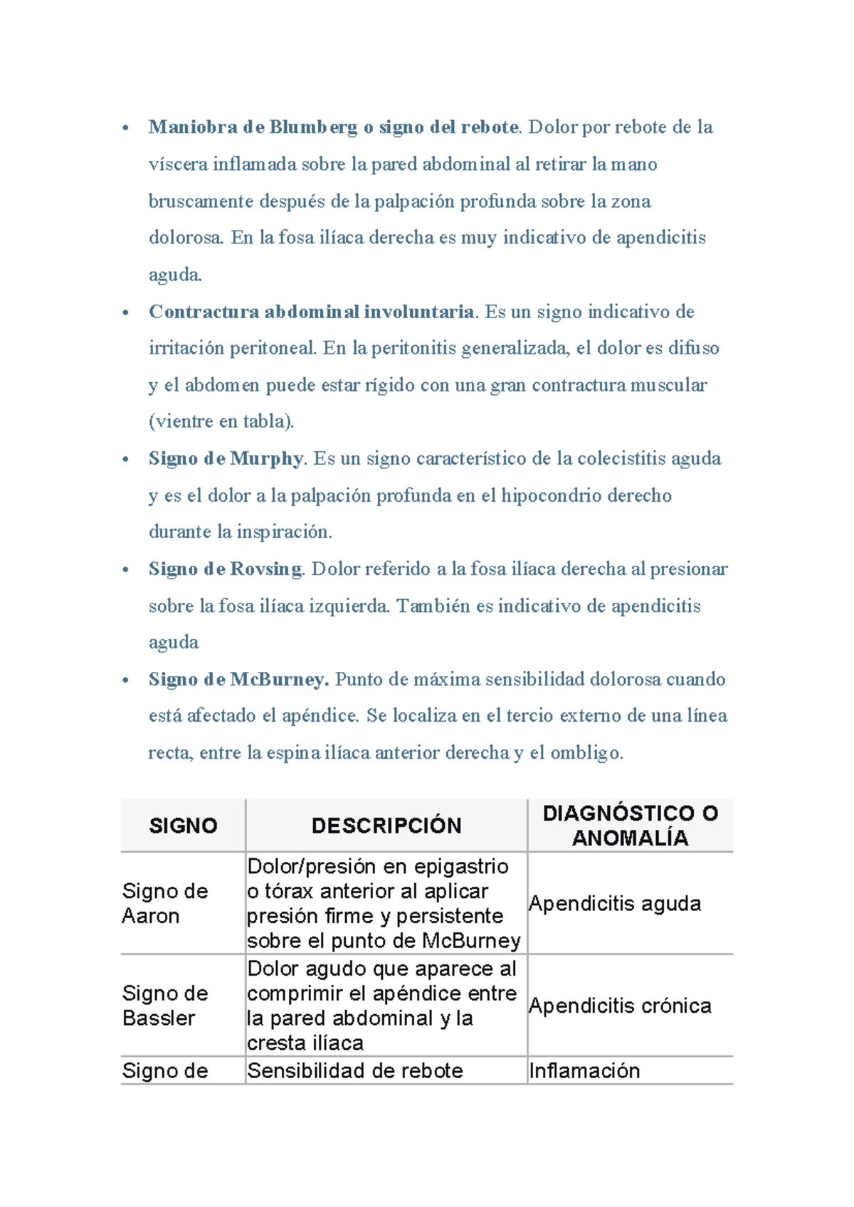 Maniobras semiologia abdominal - Maniobra de Blumberg o signo del ...