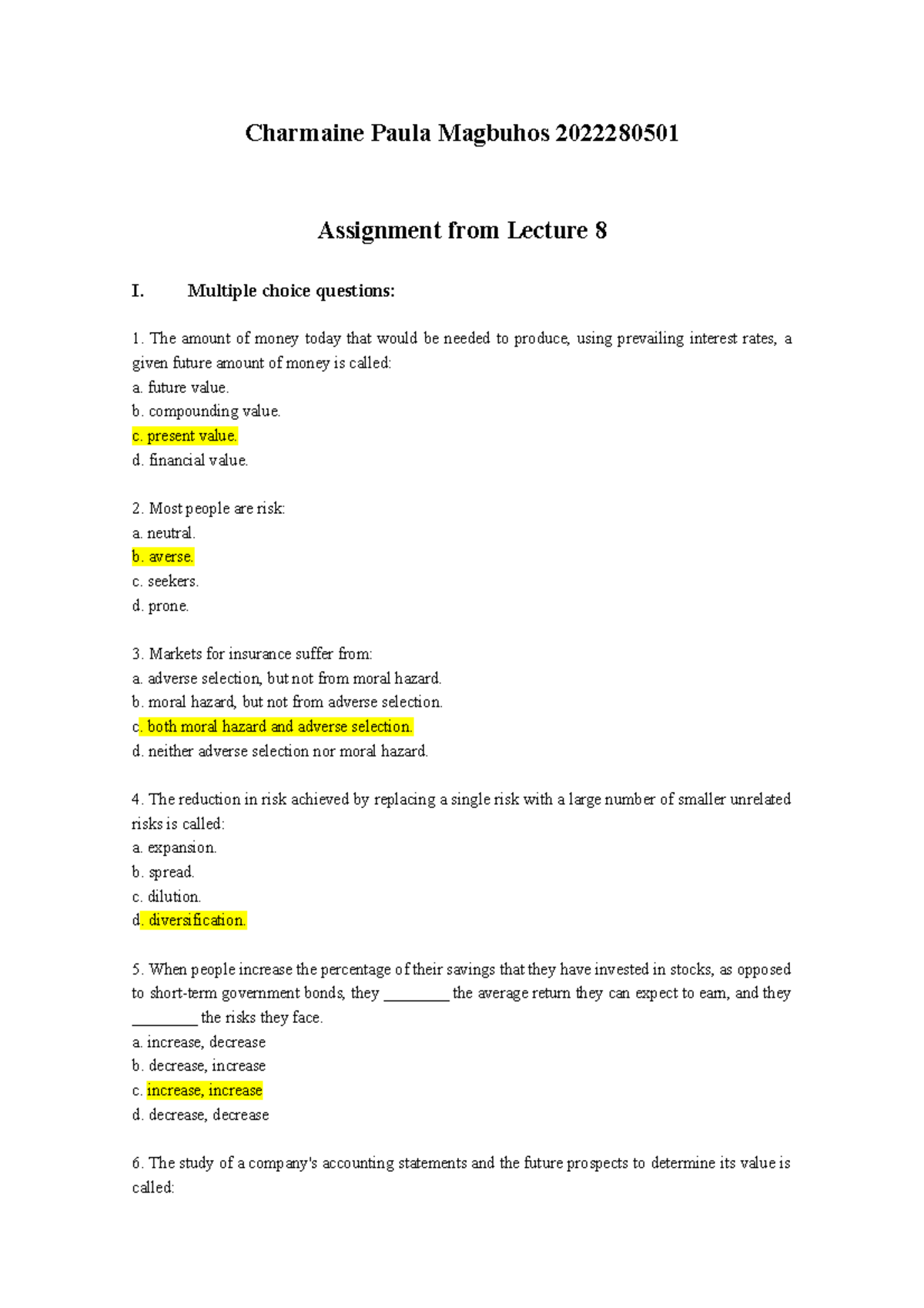 Assignment From Lecture 8 Charmaine Paula Magbuhos 2022280501