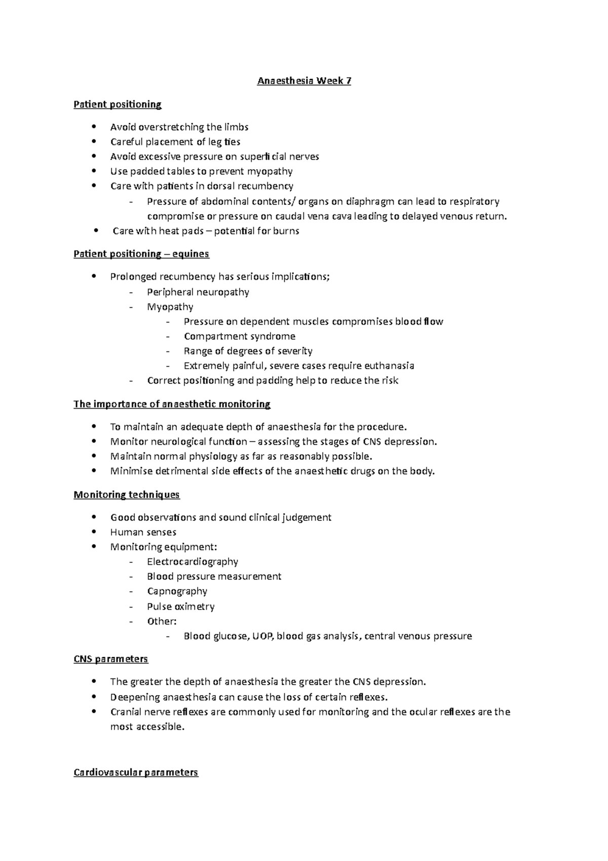 Positioning patients and monitoring - Anaesthesia Week 7 Patient ...