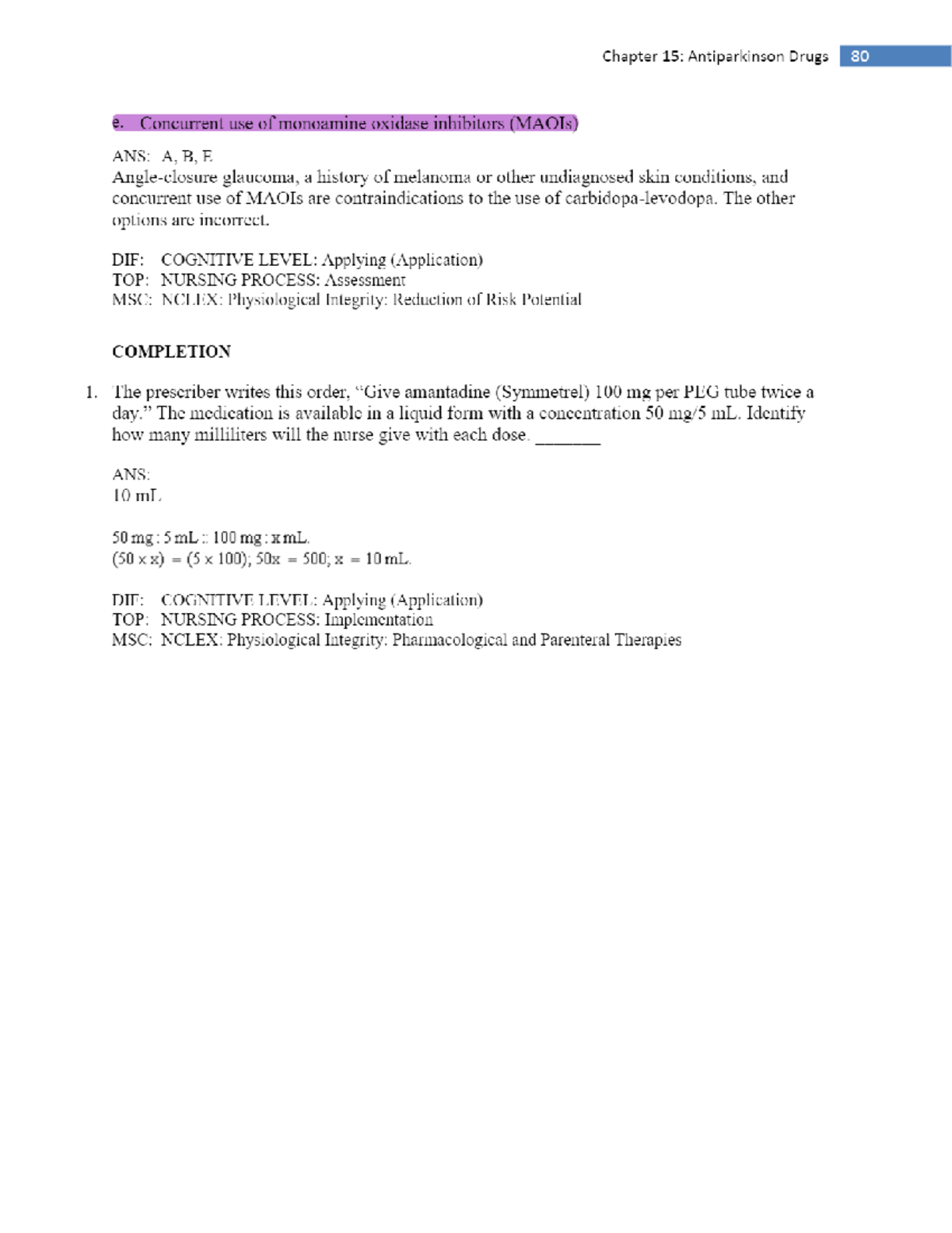 Test Bank Pharm 80-100 - test bank - Chapter 17: Substance Use Disorder ...