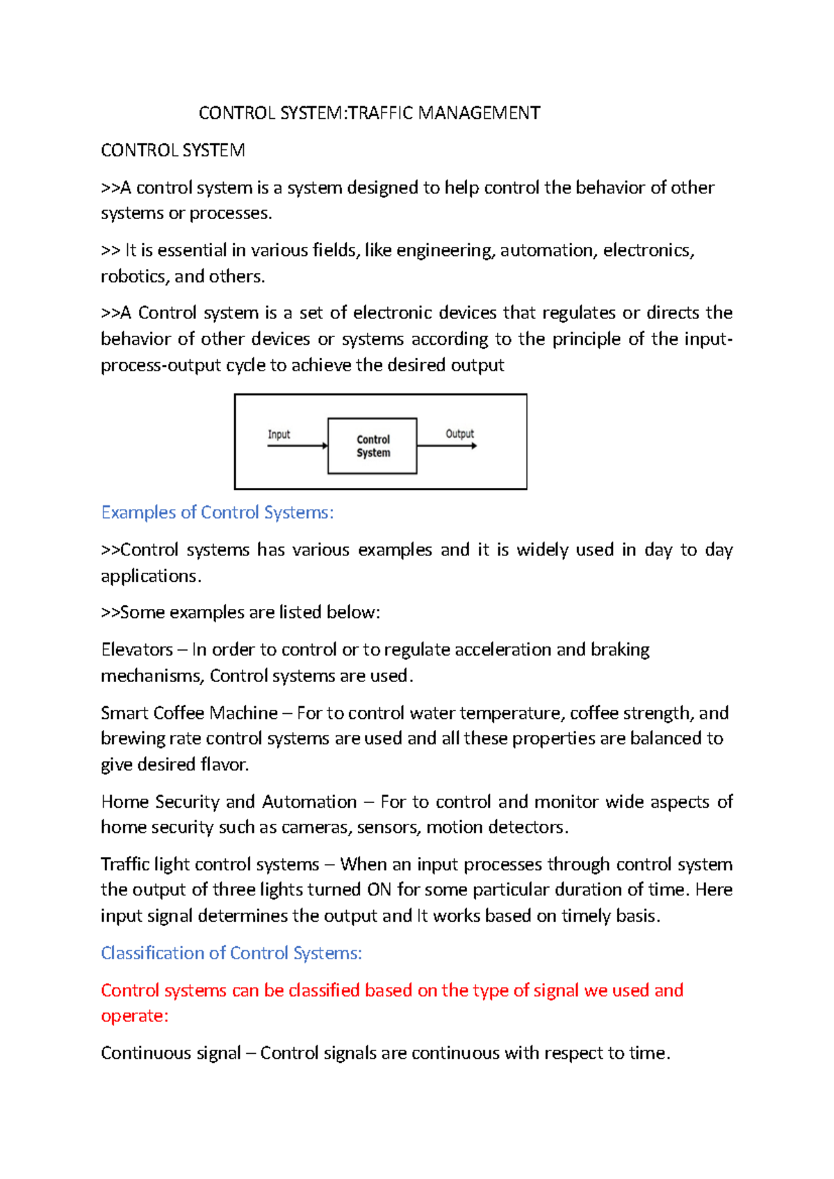 Control System Traffic Management - CONTROL SYSTEM:TRAFFIC MANAGEMENT ...