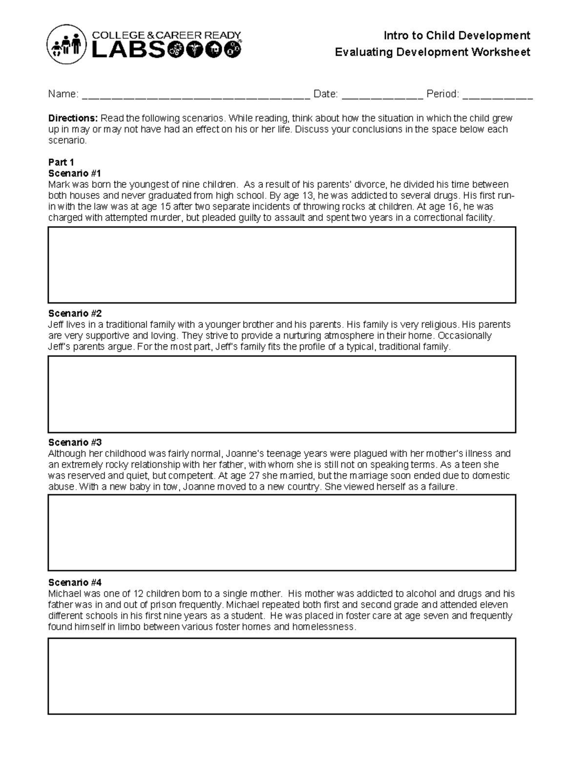 Evaluating Development Worksheet - Name ...