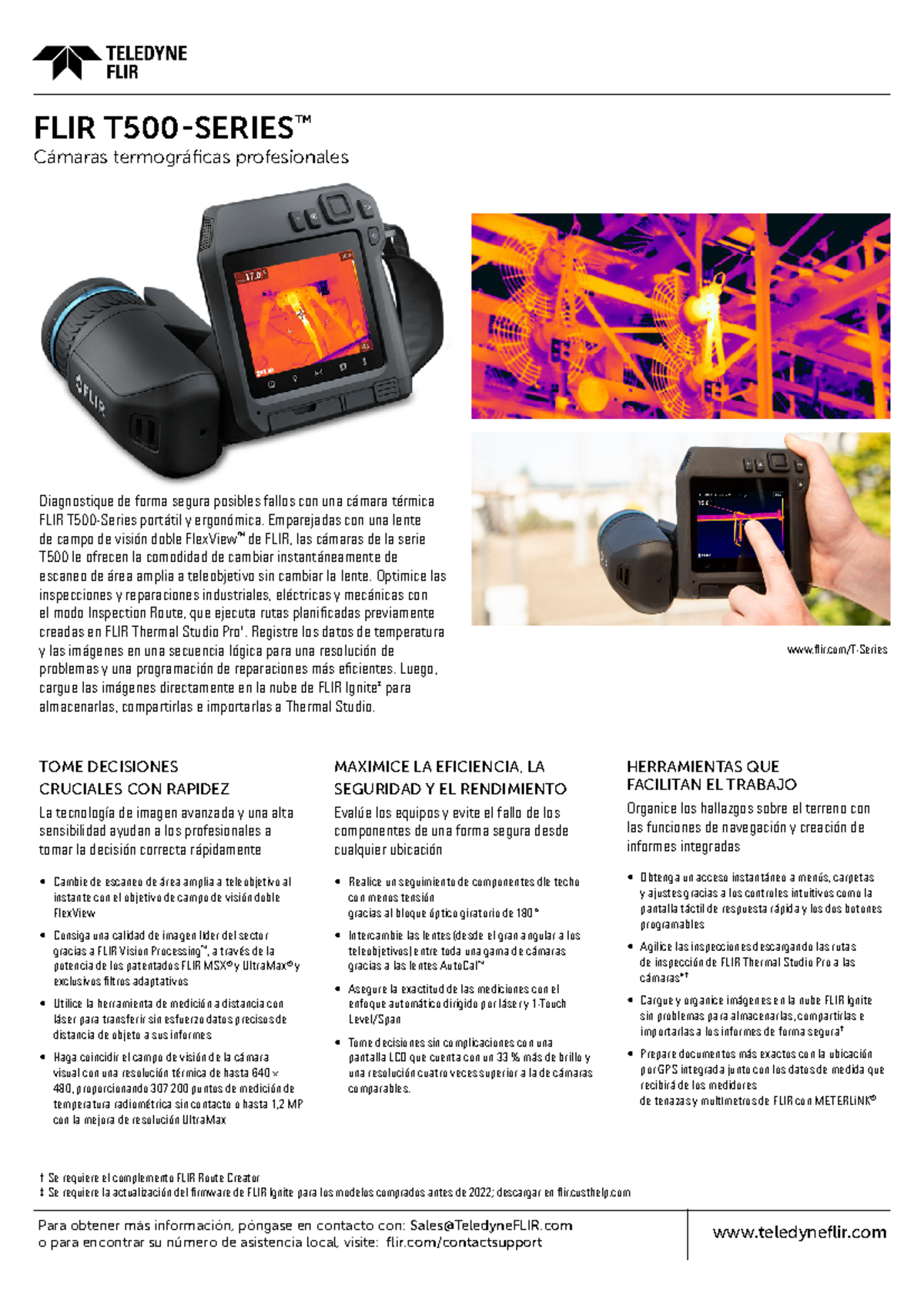 FLIR T500-Series Datasheet RH23-0876-INS A4 ES - teledyneflir FLIR T500 ...