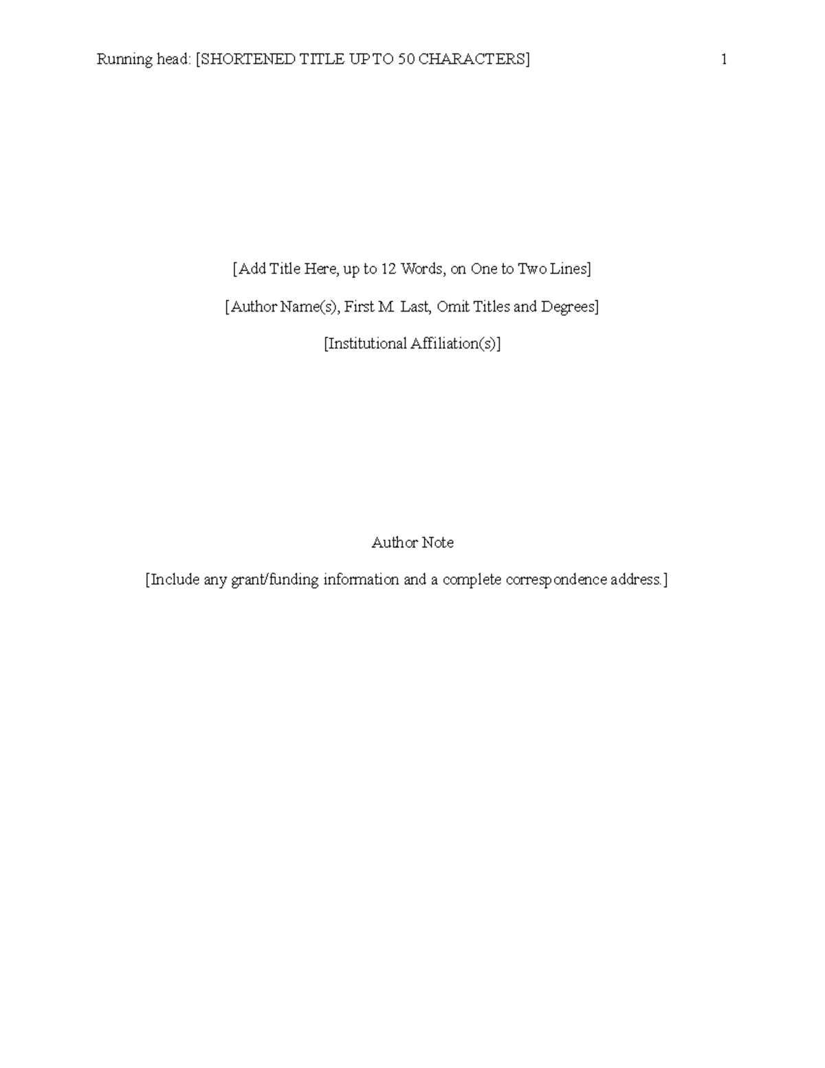 Document 5 - Papers for Assignment - Running head: [SHORTENED TITLE UP ...