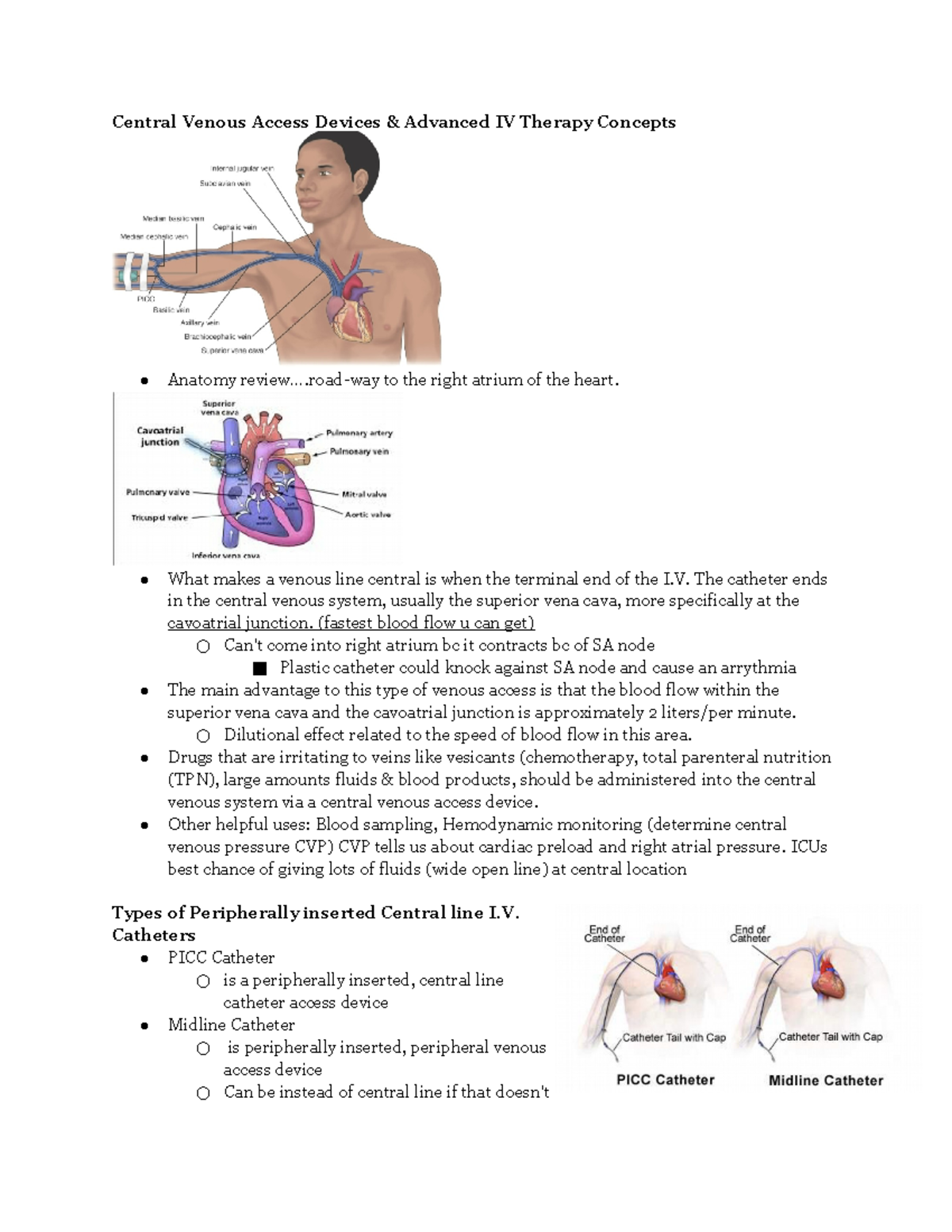 Central Venous Access - ..-way to the right atrium of the heart. What ...