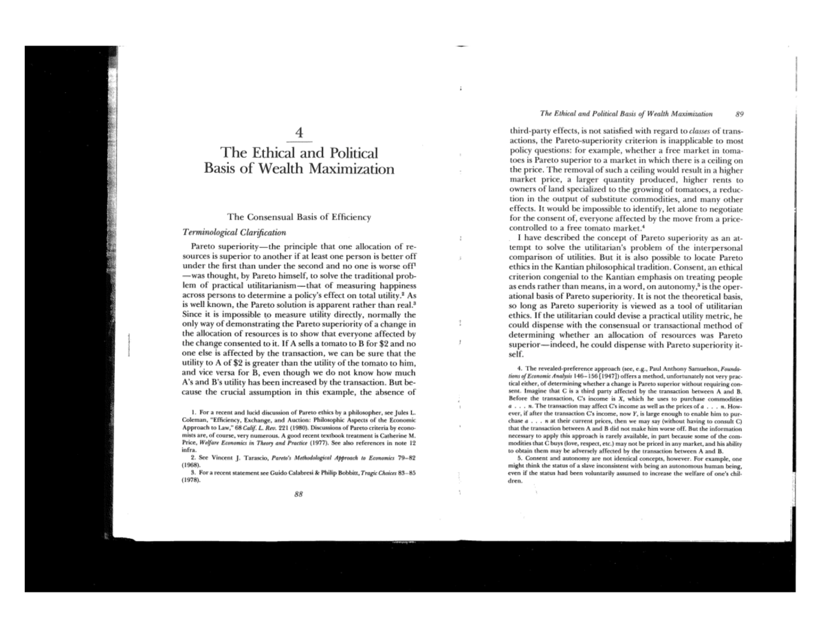 Richard A. Posner - The Economics of Justice (Ch. 4) - 4 The Ethical ...