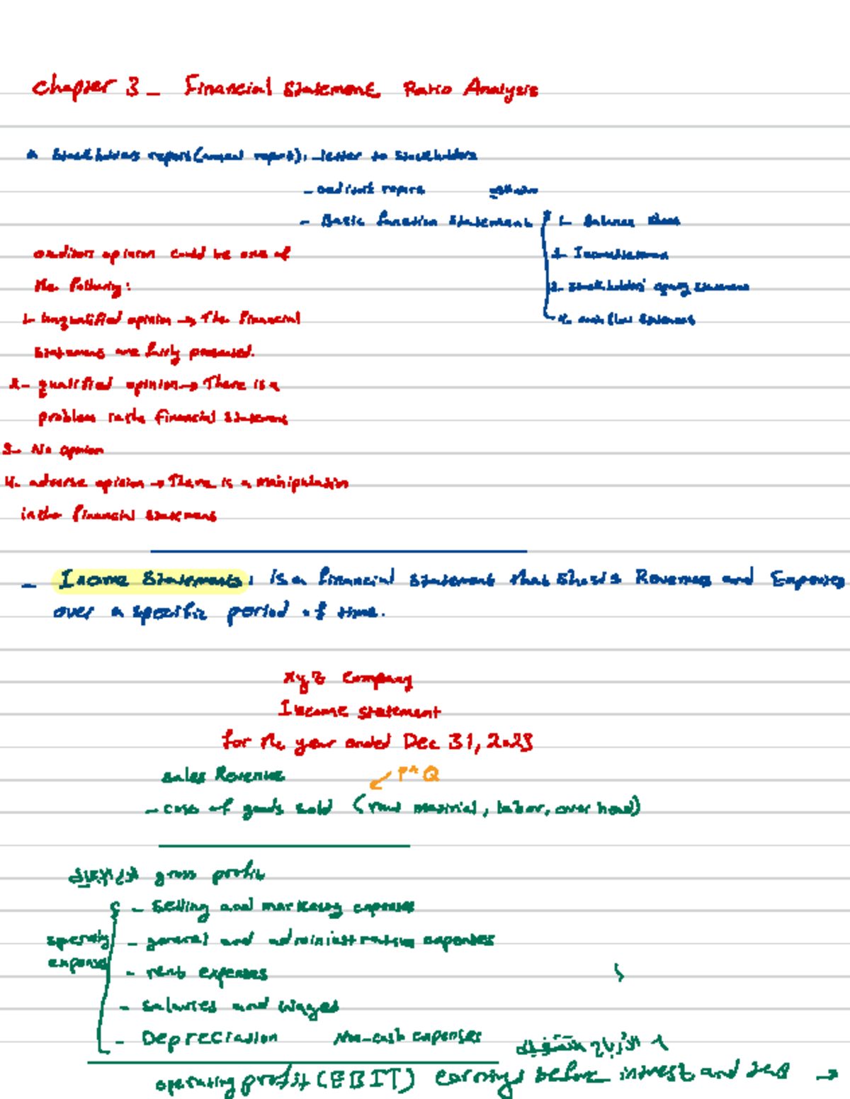 CH1-Notes - finn - Chapter 3 - Financial Statement Ratio Analysis ...