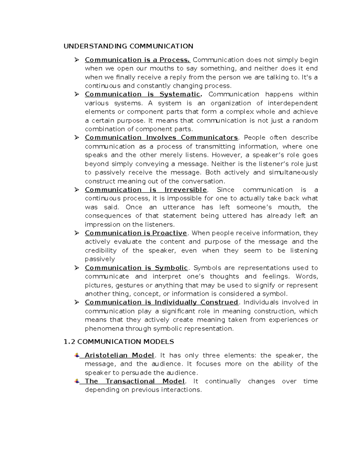 Understanding Communication - UNDERSTANDING COMMUNICATION Communication ...