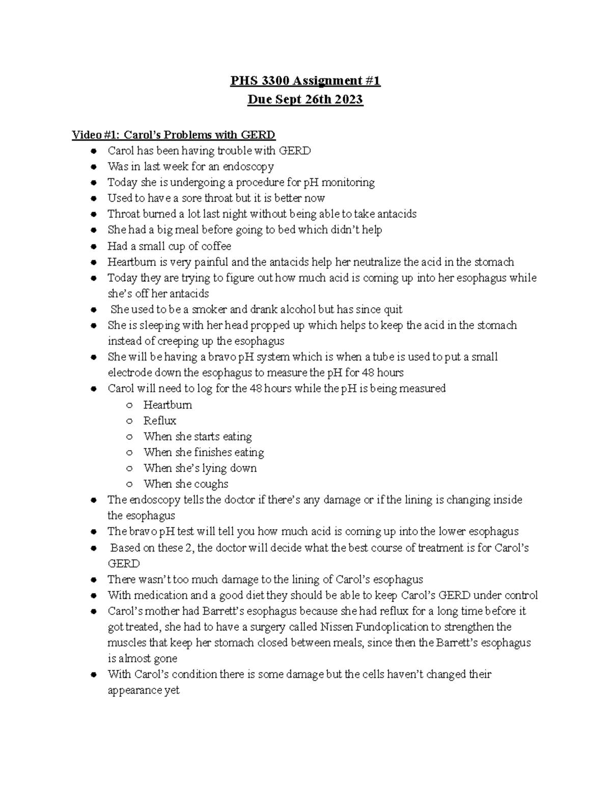 PHS 3300 Assignment 1 - PHS 3300 - PHS 3300 Assignment Due Sept 26th ...