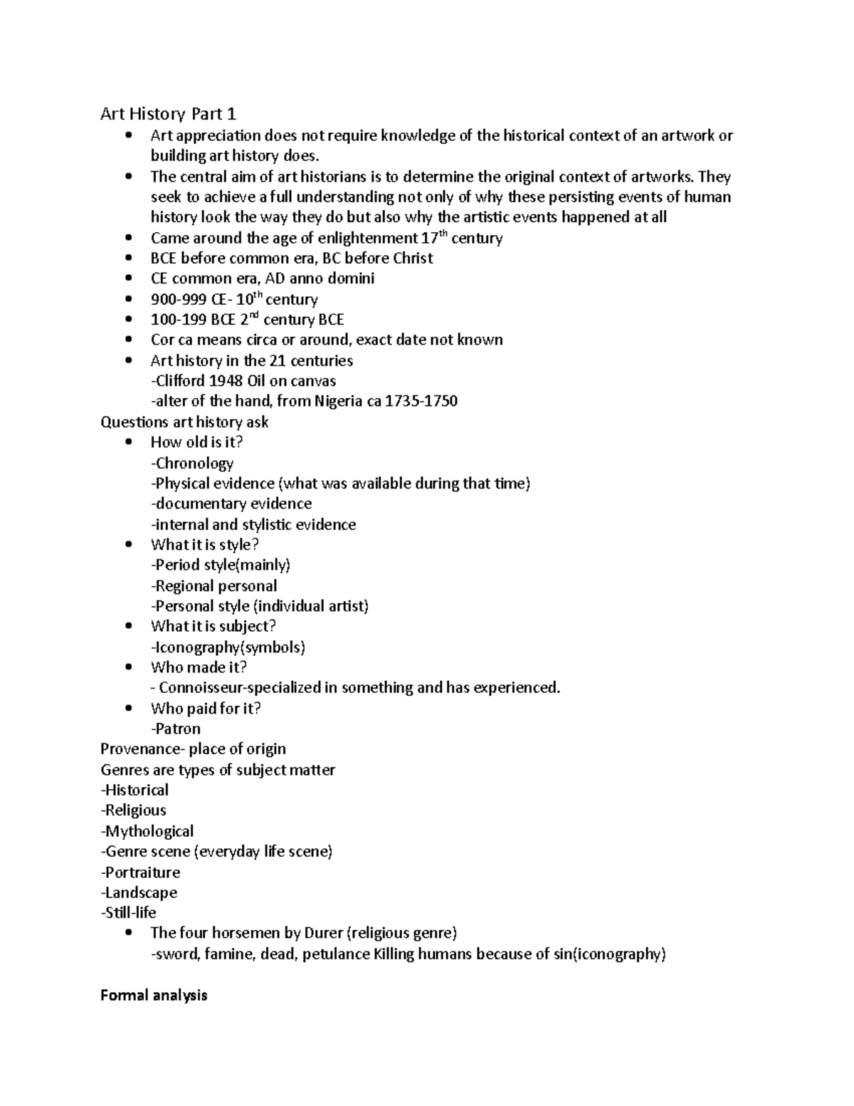 Art histrory 1 - art History intro Part 1 - Art History Part 1 Art ...