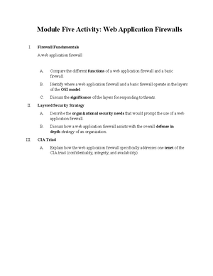 CYB 410 Module One Journal - Module One Journal: Prioritizing ...
