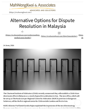 Chapter 3- Advising Client ON ADR - ADVISING CLIENTS ON ADR LLB 1 ...
