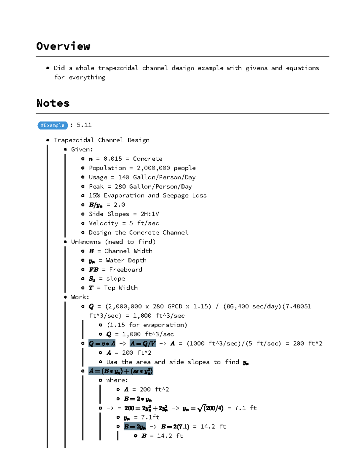 02.02.22 - Trapezoidal Channel Design Example and Earthen Channel ...