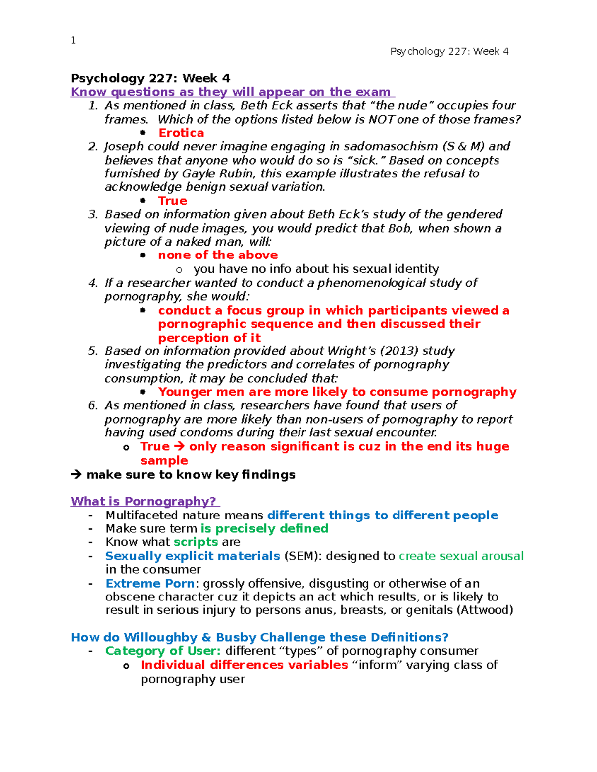 Lecture 4 - Psychology 227: Week 4 Psychology 227: Week 4 Know ...