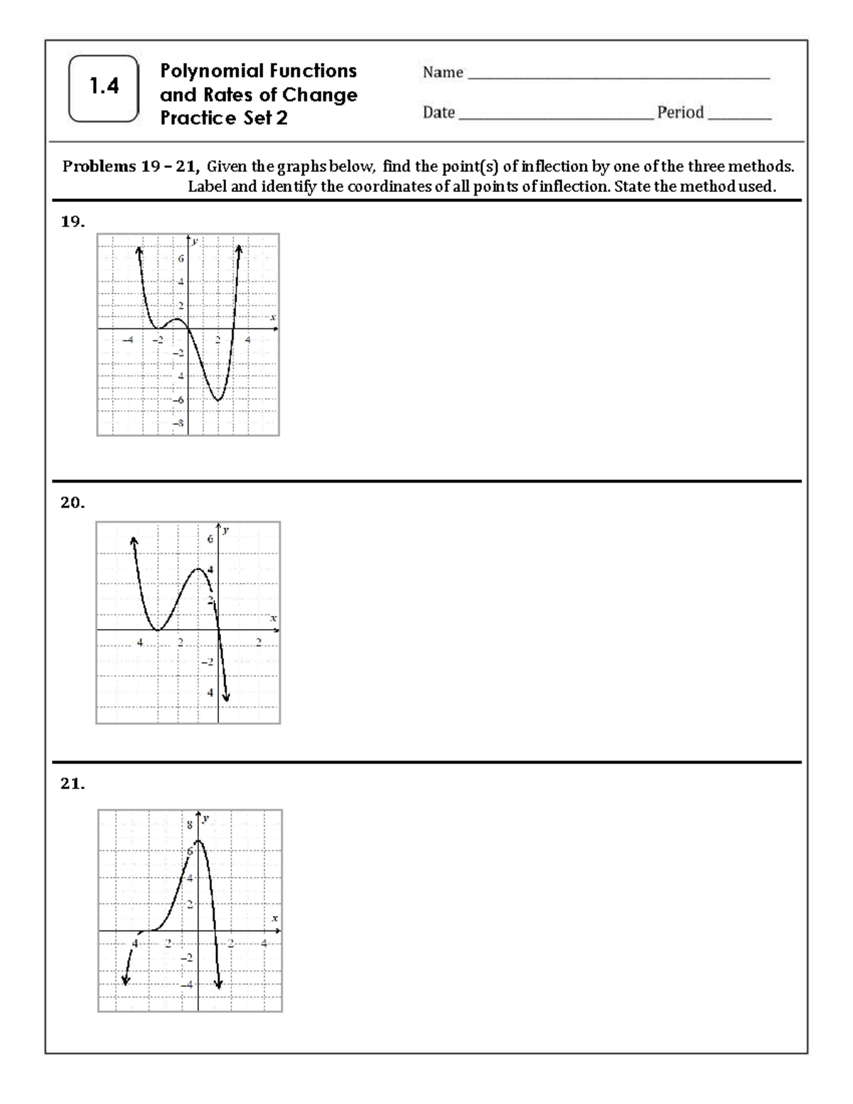 assignment for class - Polynomial Functions and Rates of Change ...