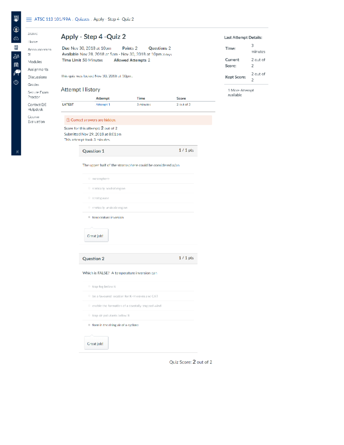 Applied Module Step 4 Quiz 2 - ATSC 113 - UBC - Studocu
