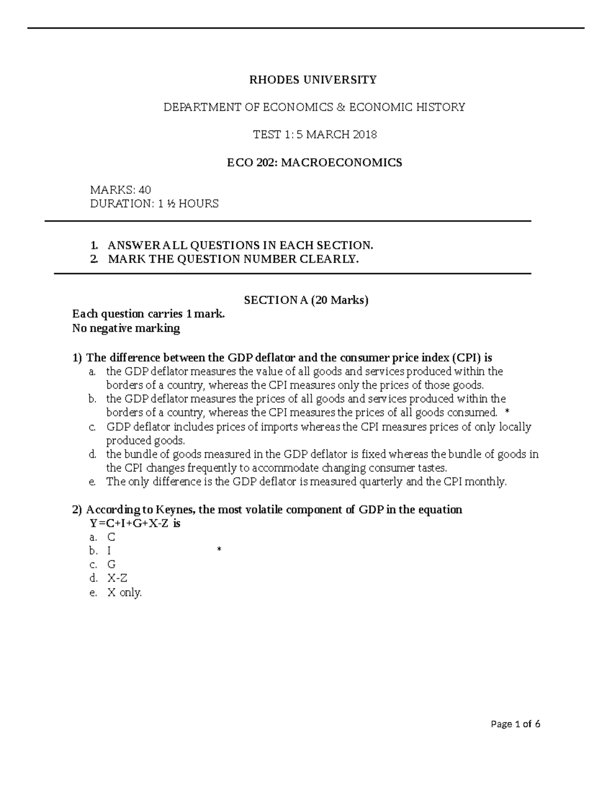 ECO 202 Macroeconomics - RHODES UNIVERSITY DEPARTMENT OF ECONOMICS ...