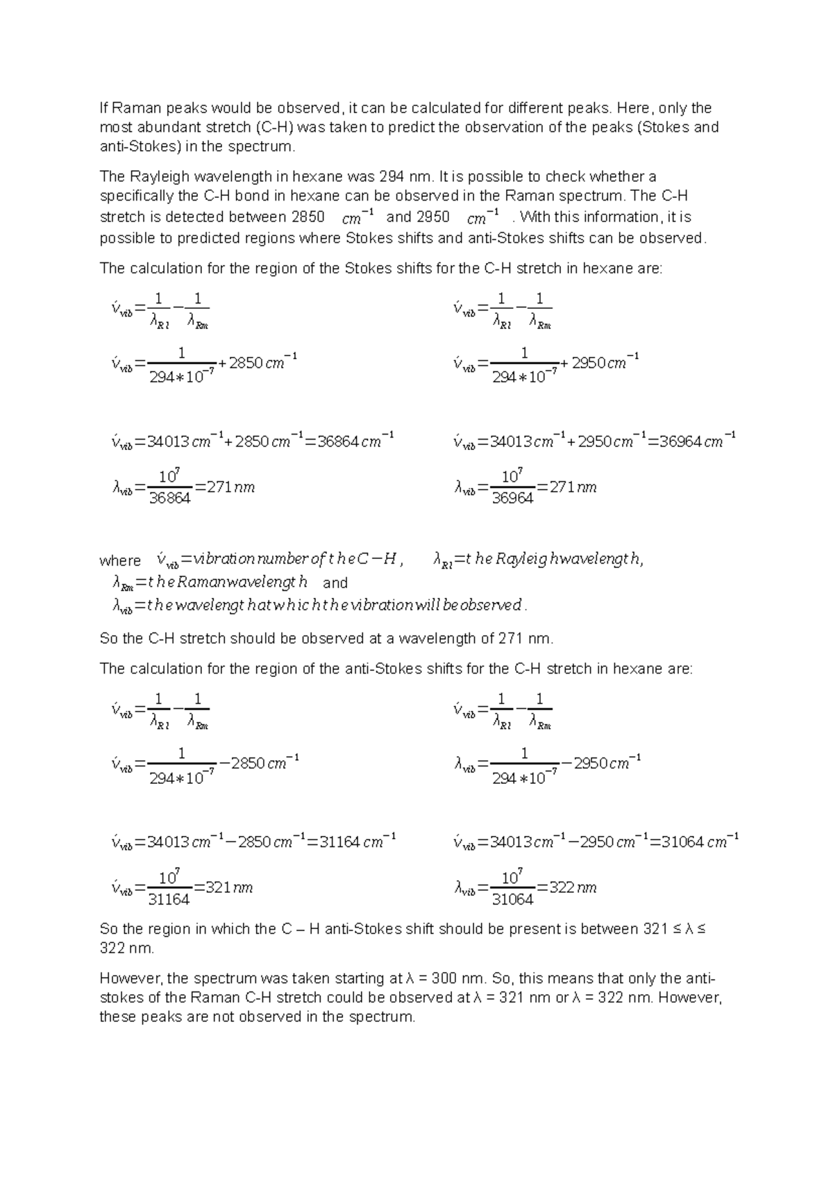 Stokes and anti-stokes calculation - Advanced Spectroscopy - UvA ...