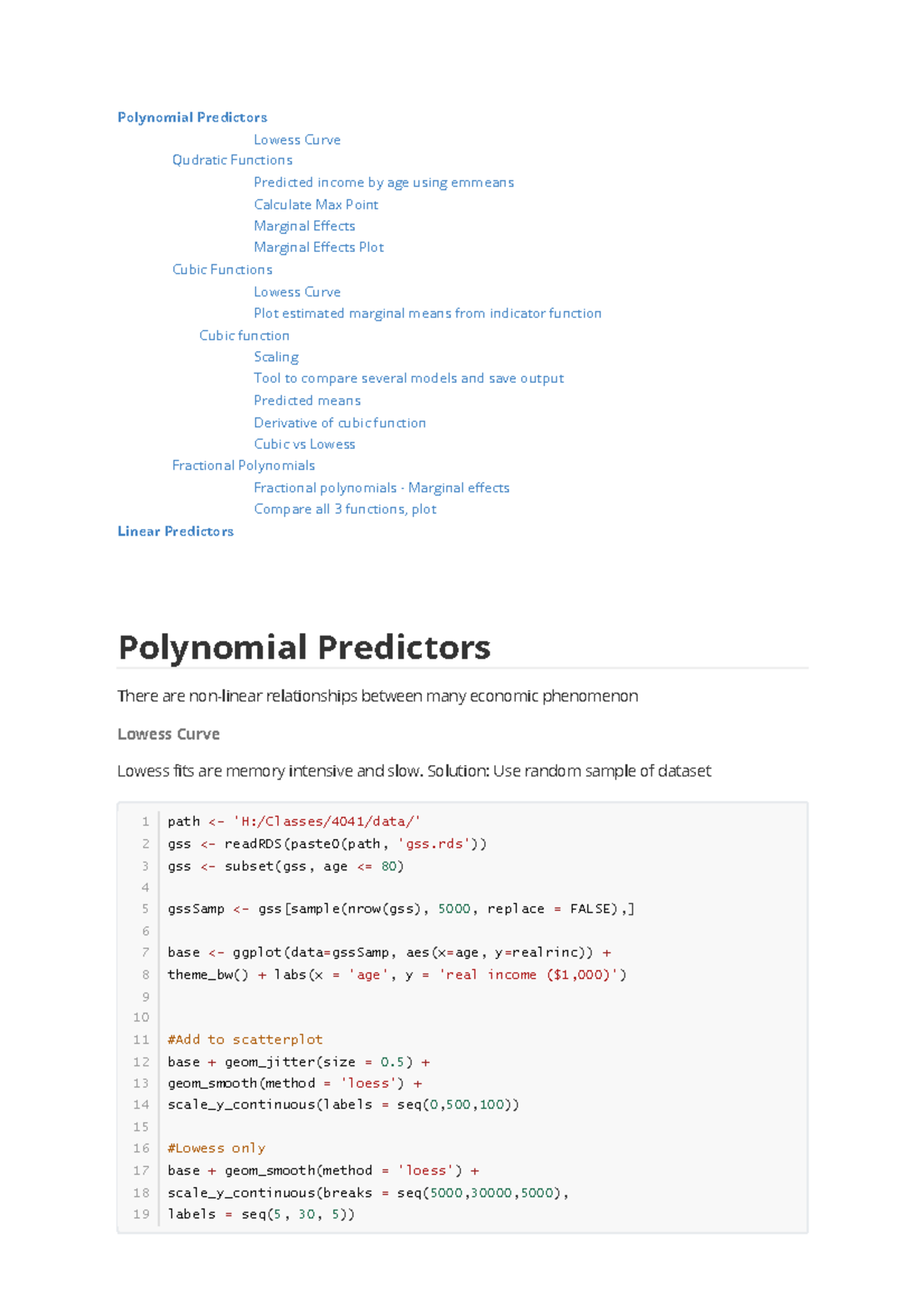 Module 3 - Polynomial Predictors - Polynomial Predictors Lowess Curve ...