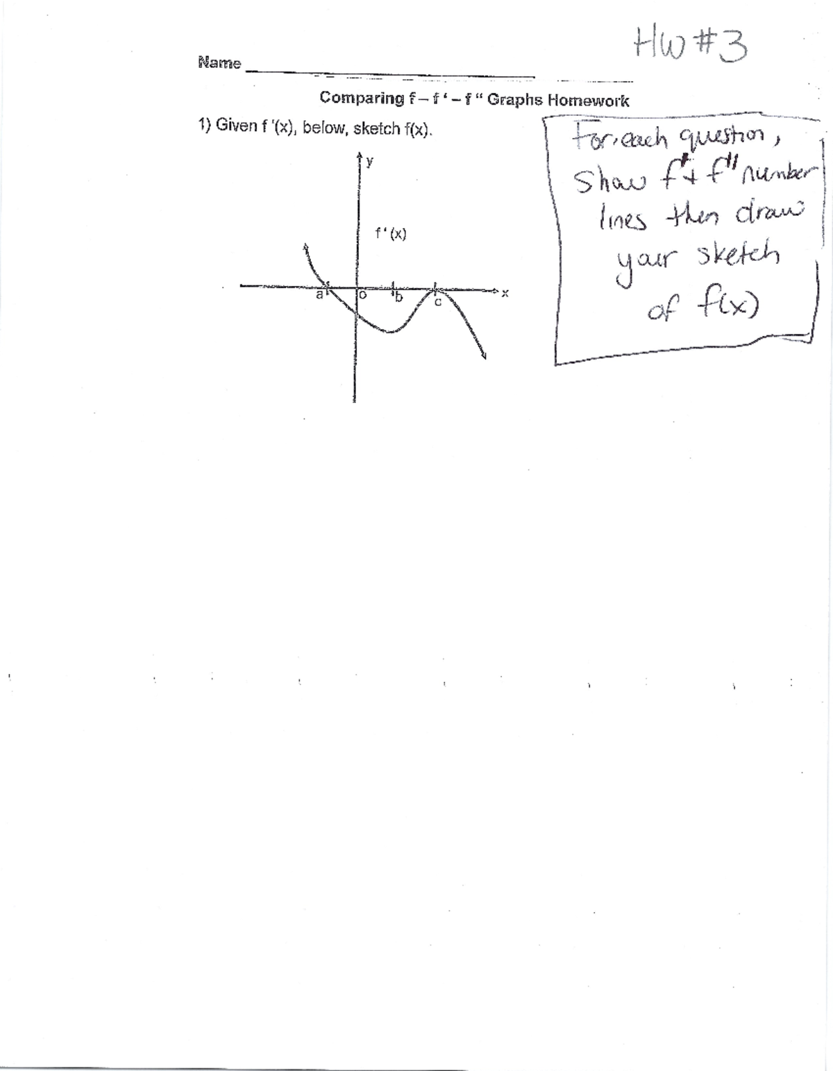 Homework #3 Worksheet 5 questions - Name Comparing Graphs Homework 1 ...
