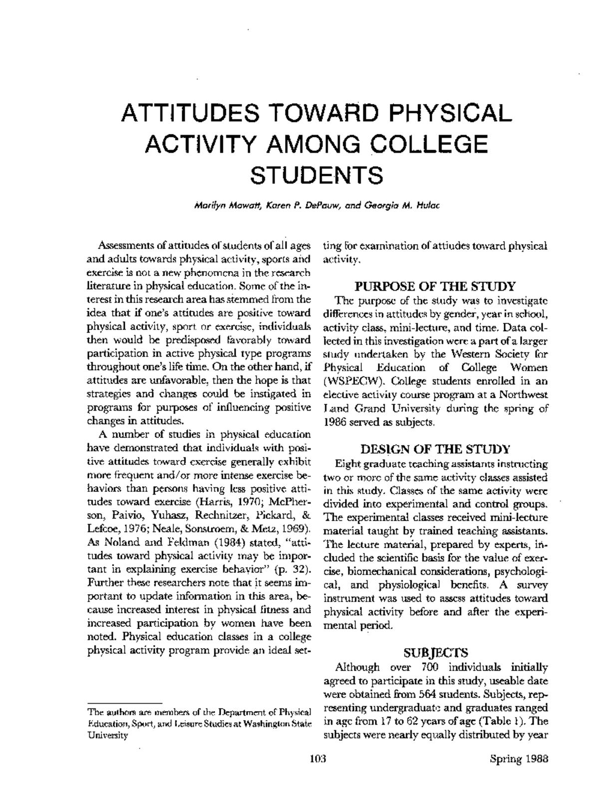 3521 12723 1 SM - article - ATTITUDES TOWARD PHYSICAL ACTIVITY AMONG ...