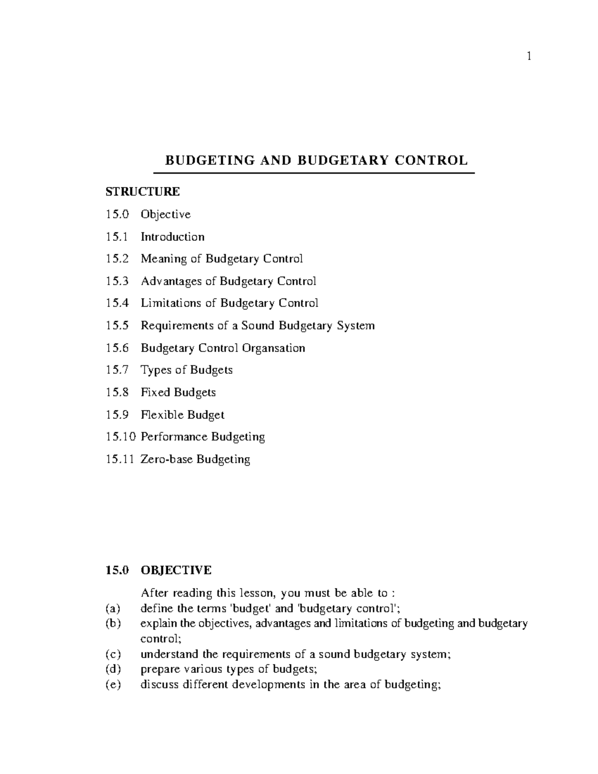 Budgeting and budgetary control - Subject : Accounting for Managers ...