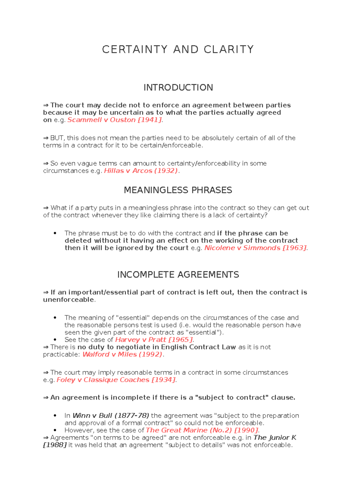 Certainty AND Clarity - general - CERTAINTY AND CLARITY INTRODUCTION ⇒ ...