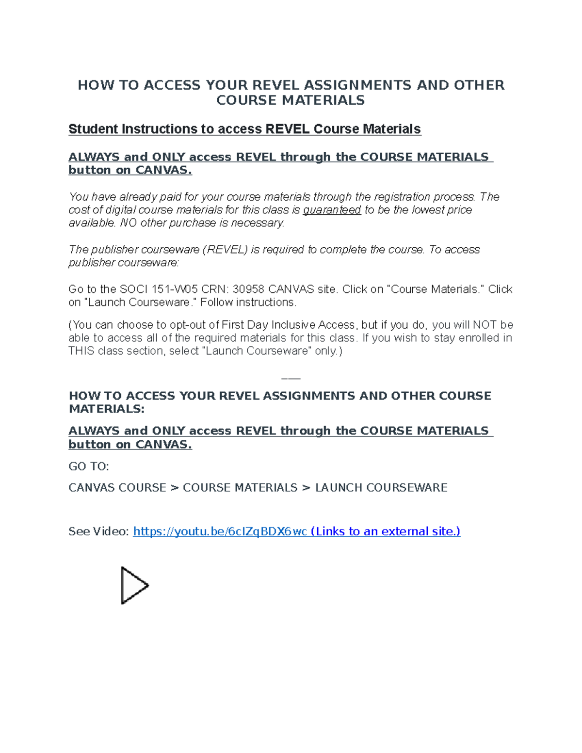 HOW TO Access YOUR Revel Assignments AND Other Course Materials - HOW TO ACCESS YOUR REVEL - Studocu