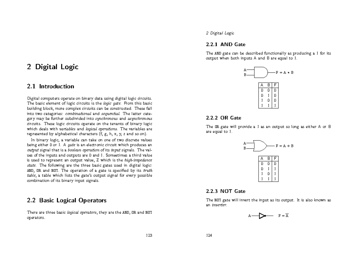 228notes bigtext - Notes - 2 Digital Logic 2 Introduction Digital ...