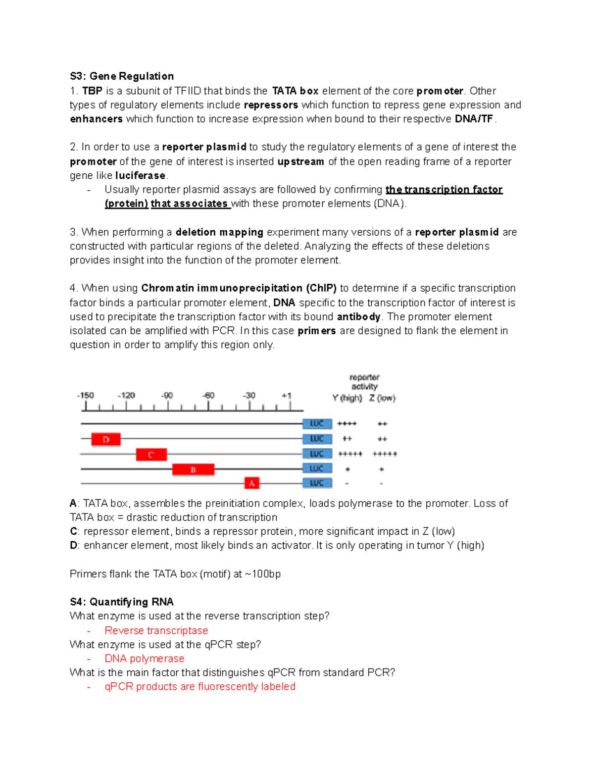 Seminar Assignments 3-5 W21 - S3: Gene Regulation TBP is a subunit of ...