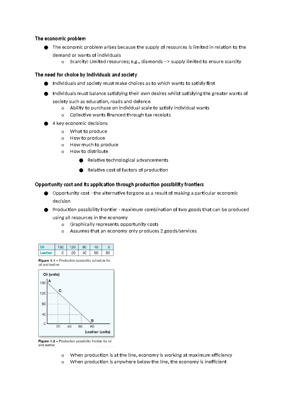 Y11 Ecos Topic 1 Notes - The economic problem The economic problem ...