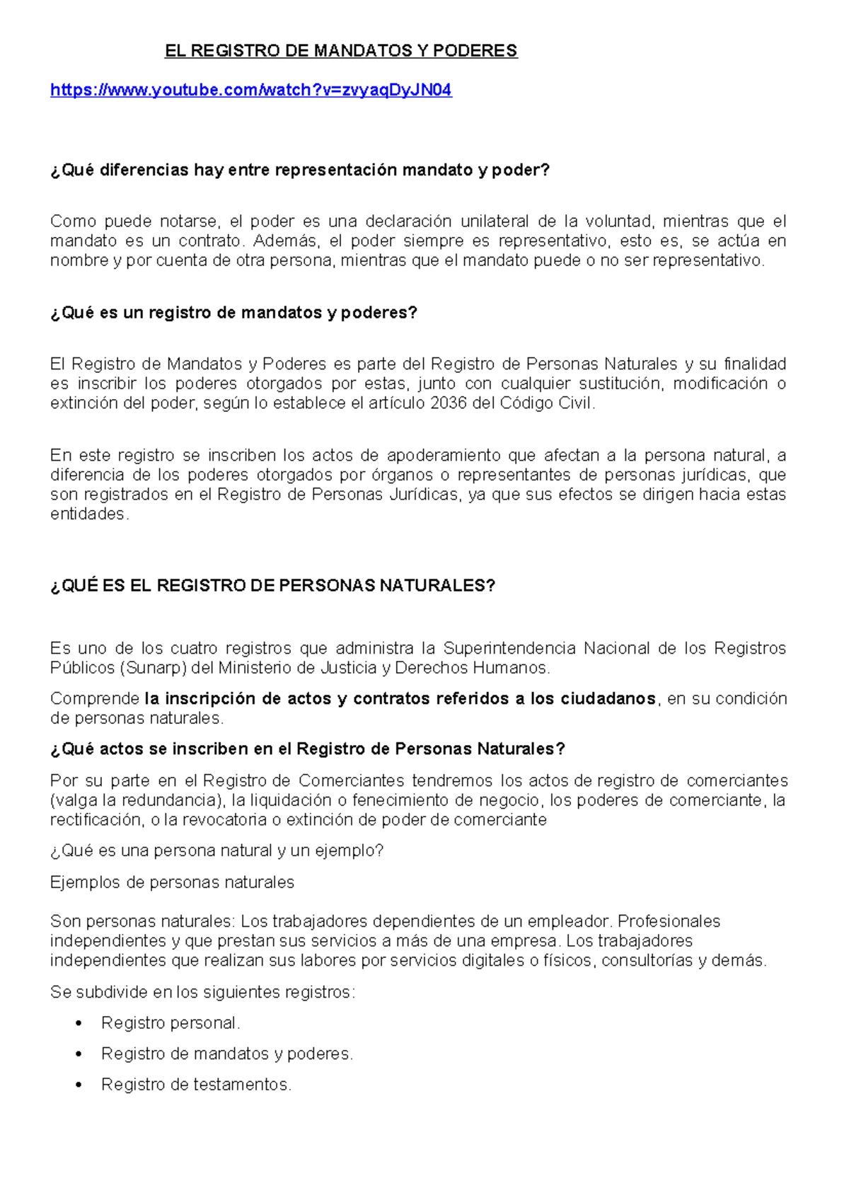 Notarial - Mandatos Y Poderes - EL REGISTRO DE MANDATOS Y PODERES ...