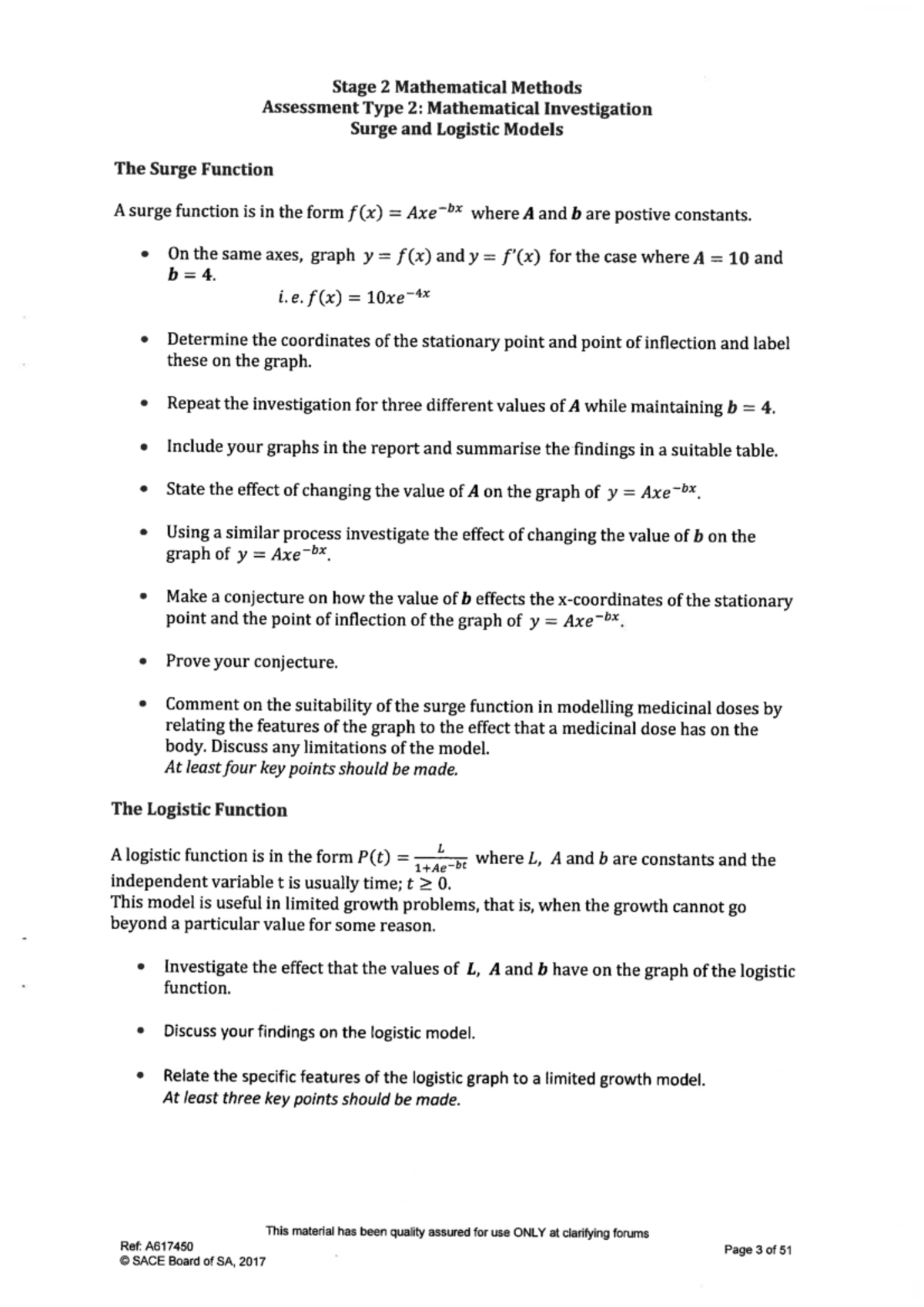 A+ exemplar - A+ example - Stage 2 Mathematical Methods Assessment Type ...