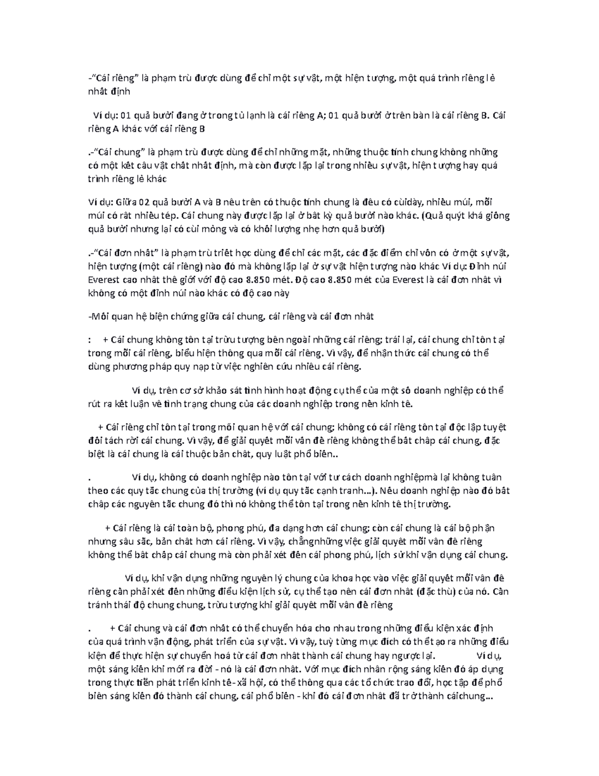 Tài liệu 1 - sddsfdh -“Cái riêng” là ph m trù đạ ược dùng đ ể ch m t sỉ ộ ự v t, m t hi n tậ ộ ệ ...