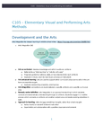C 105 - Elementary Visual and Performing Arts Methods - Studocu