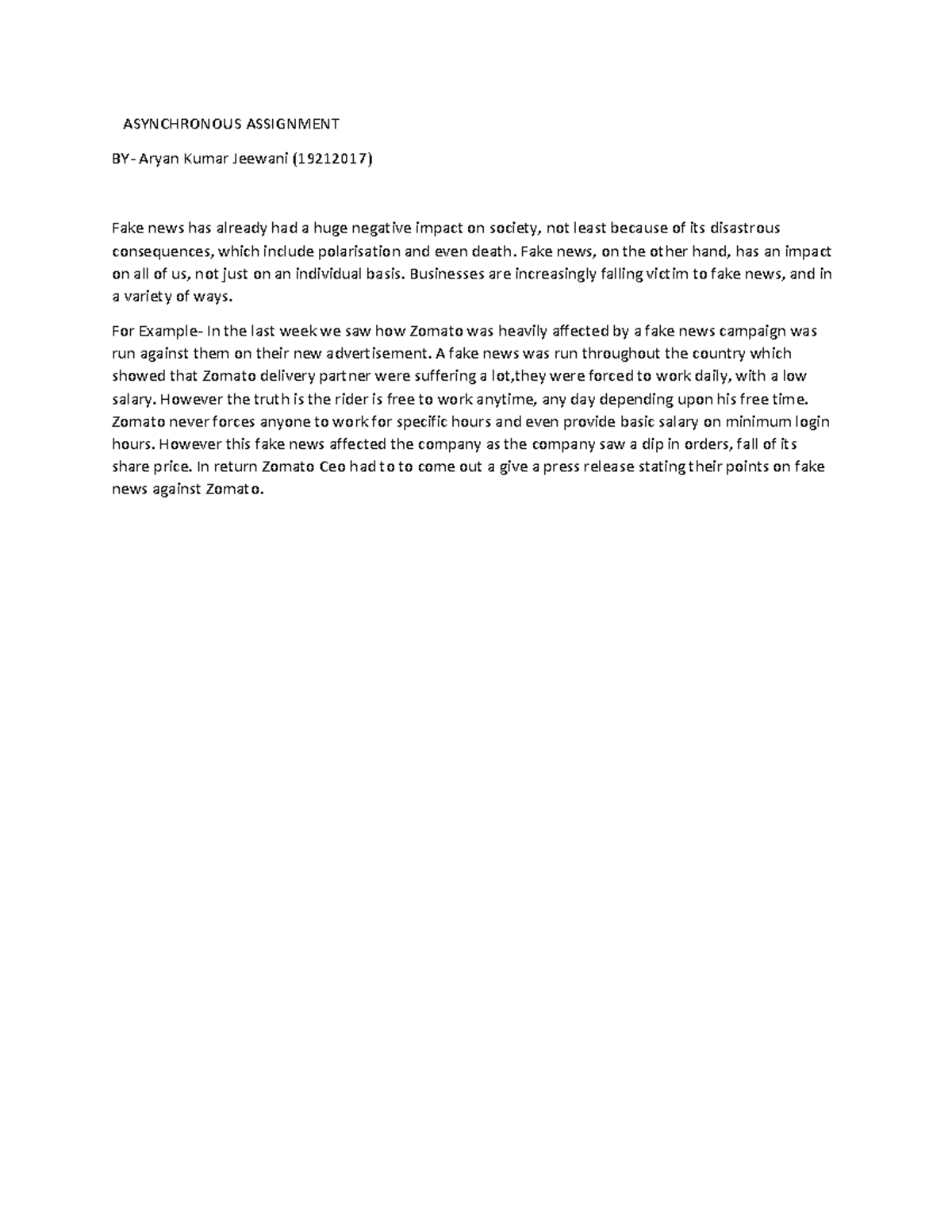 Document - Asynchronos Assignments and CIA - ASYNCHRONOUS ASSIGNMENT BY- Aryan Kumar Jeewani ...