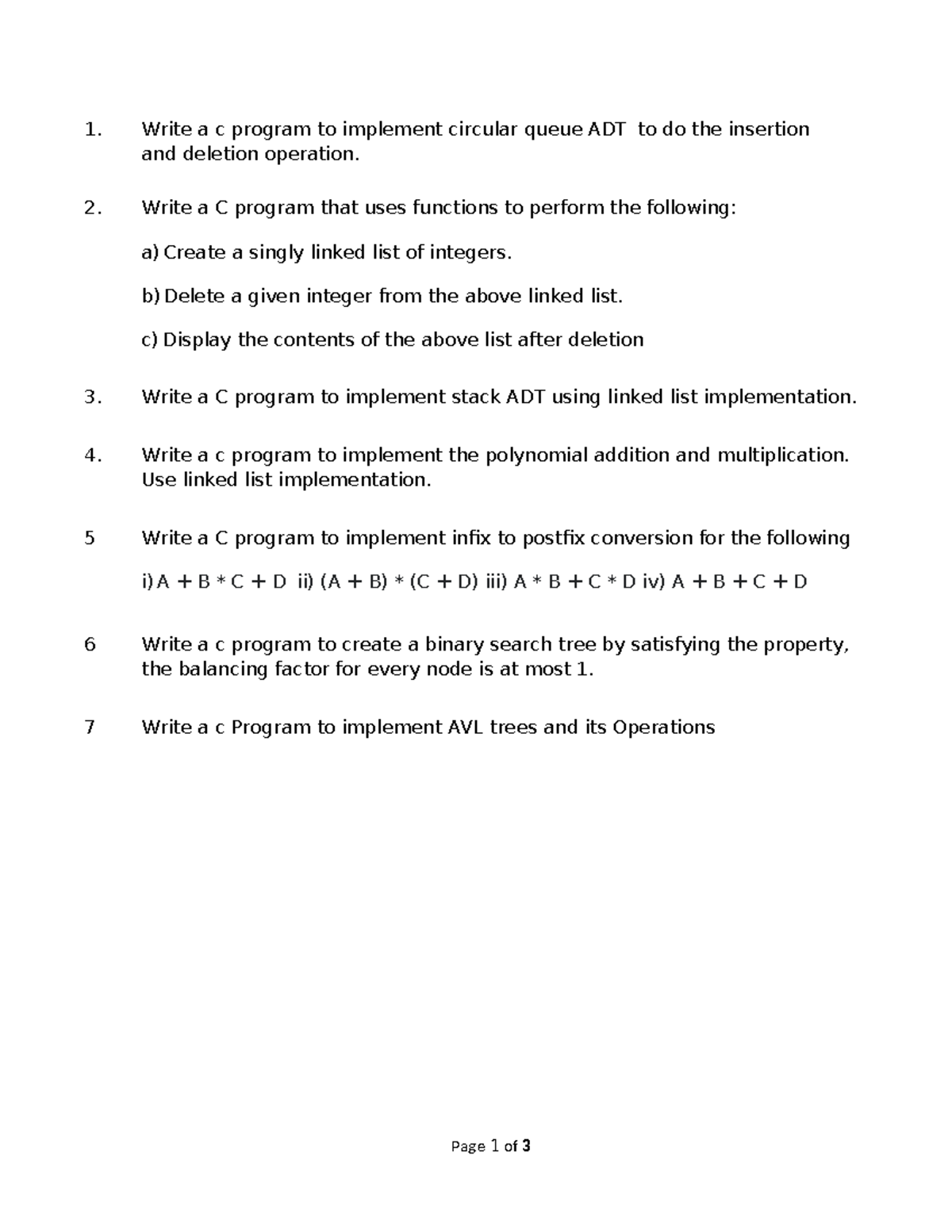 Ds lab - very usefull - 1. Write a c program to implement circular queue ADT to do the insertion ...