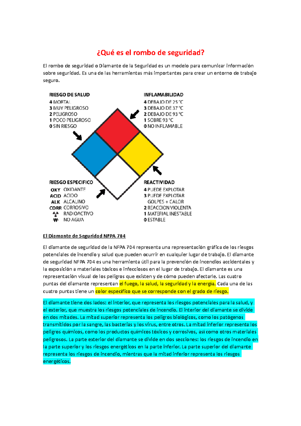 Rombo de seguridad operaciones de almacen - ¿Qué es el rombo de seguridad? El rombo de seguridad ...