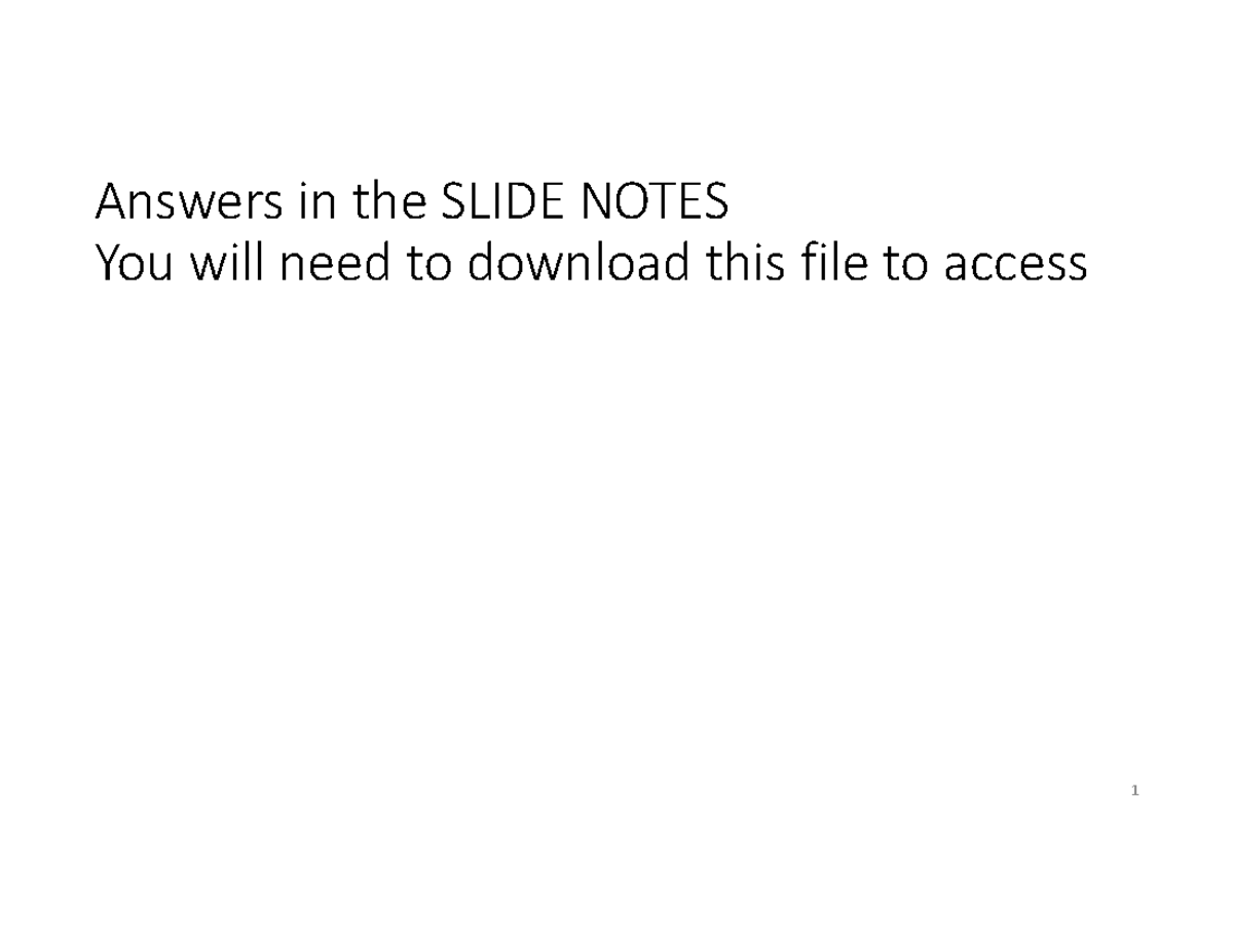 Midterm review - Answers in the SLIDE NOTES You will need to download ...