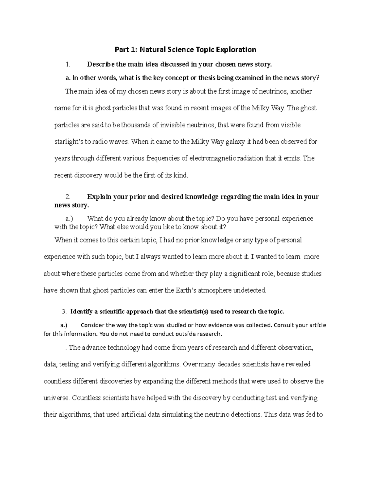7-1 Project - Grade A - Part 1: Natural Science Topic Exploration ...