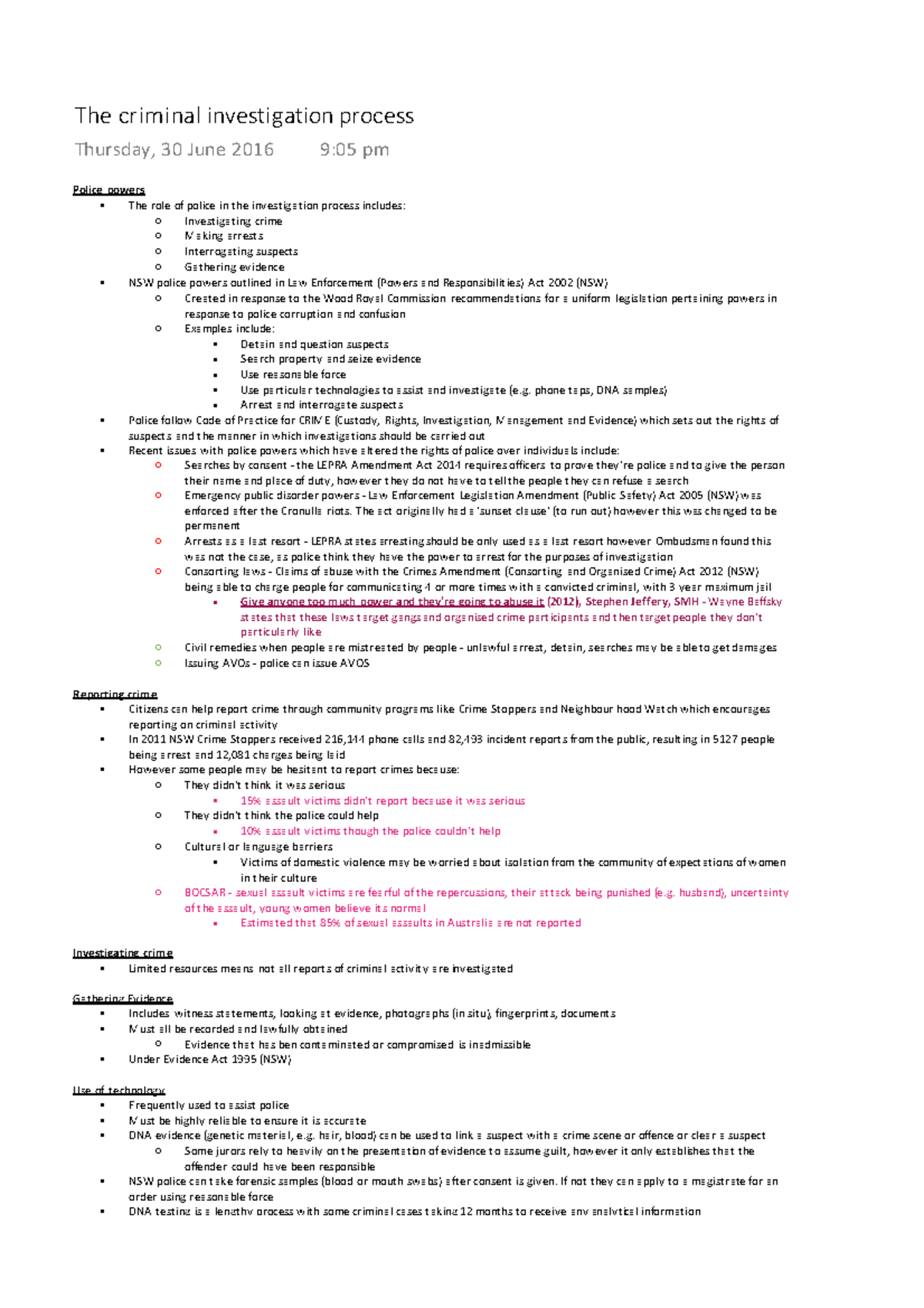 Crime The criminal investigation process - Investigating crime Making ...