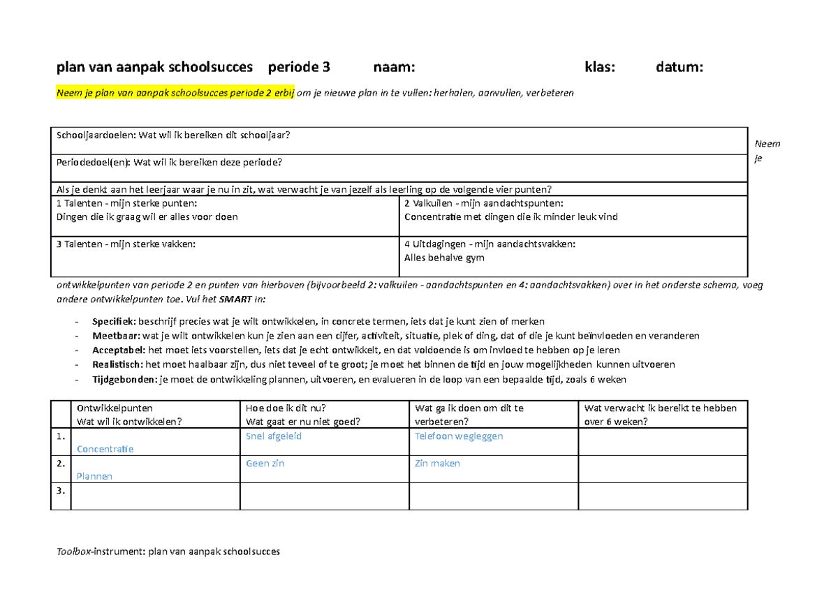 Kopie van juiste - Samsnvat - plan van aanpak schoolsucces periode 3 ...
