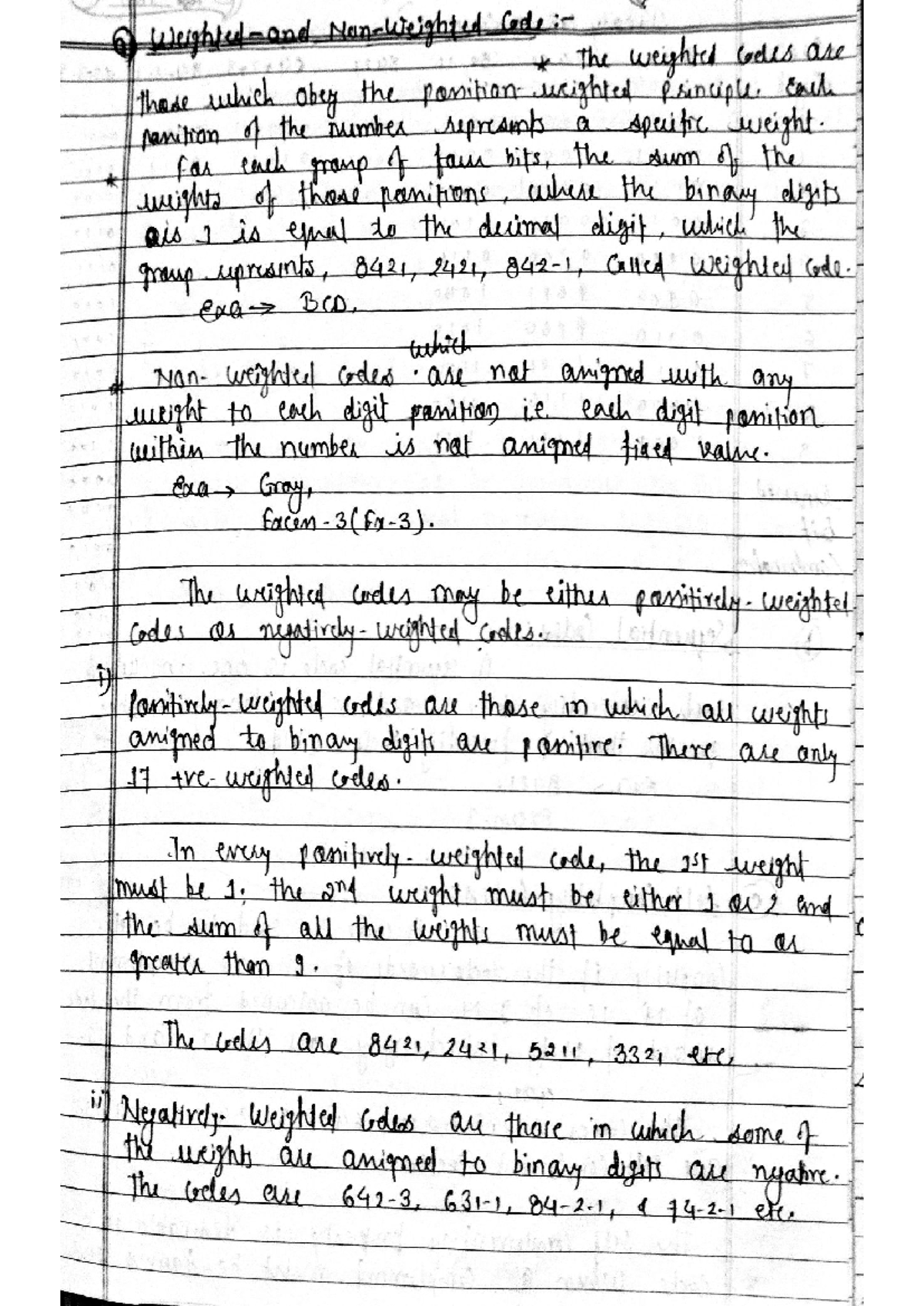 B022314(022) Digital Electronics Unit-1 notes - The weighted Codes are ...