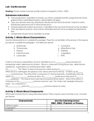 Lab Basics Cell(2) - homework - Lab: A&P Basics and Cells Grading: Divide number incorrect by ...
