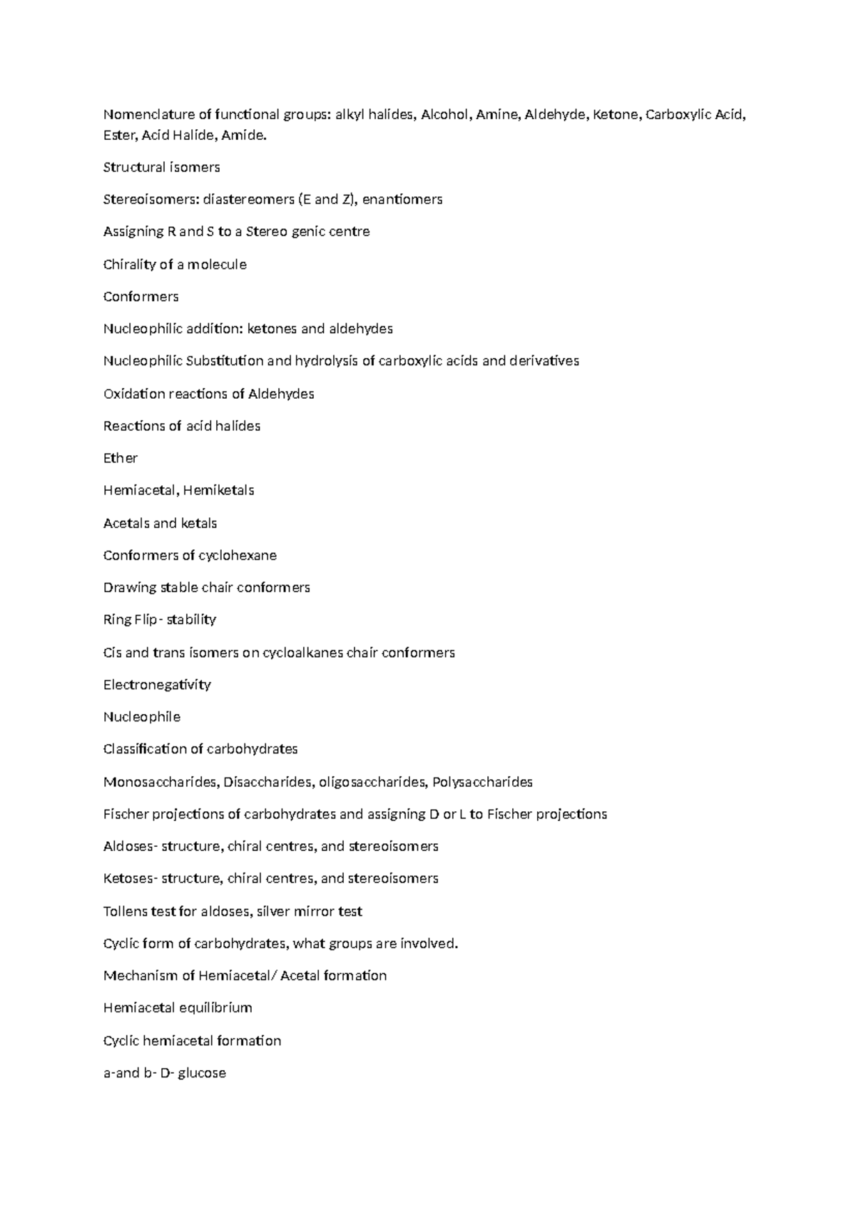 Nomenclature of functional groups - Structural isomers Stereoisomers: diastereomers (E and Z ...