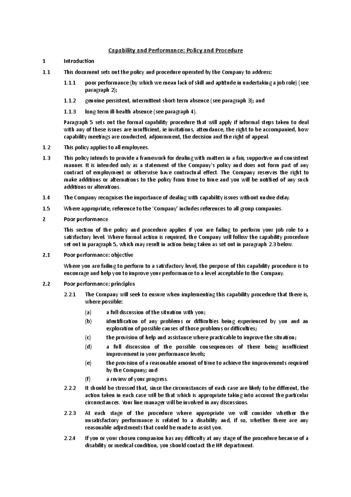 Lecture 4 - Capability procedure-1 - Capability and Performance: Policy ...