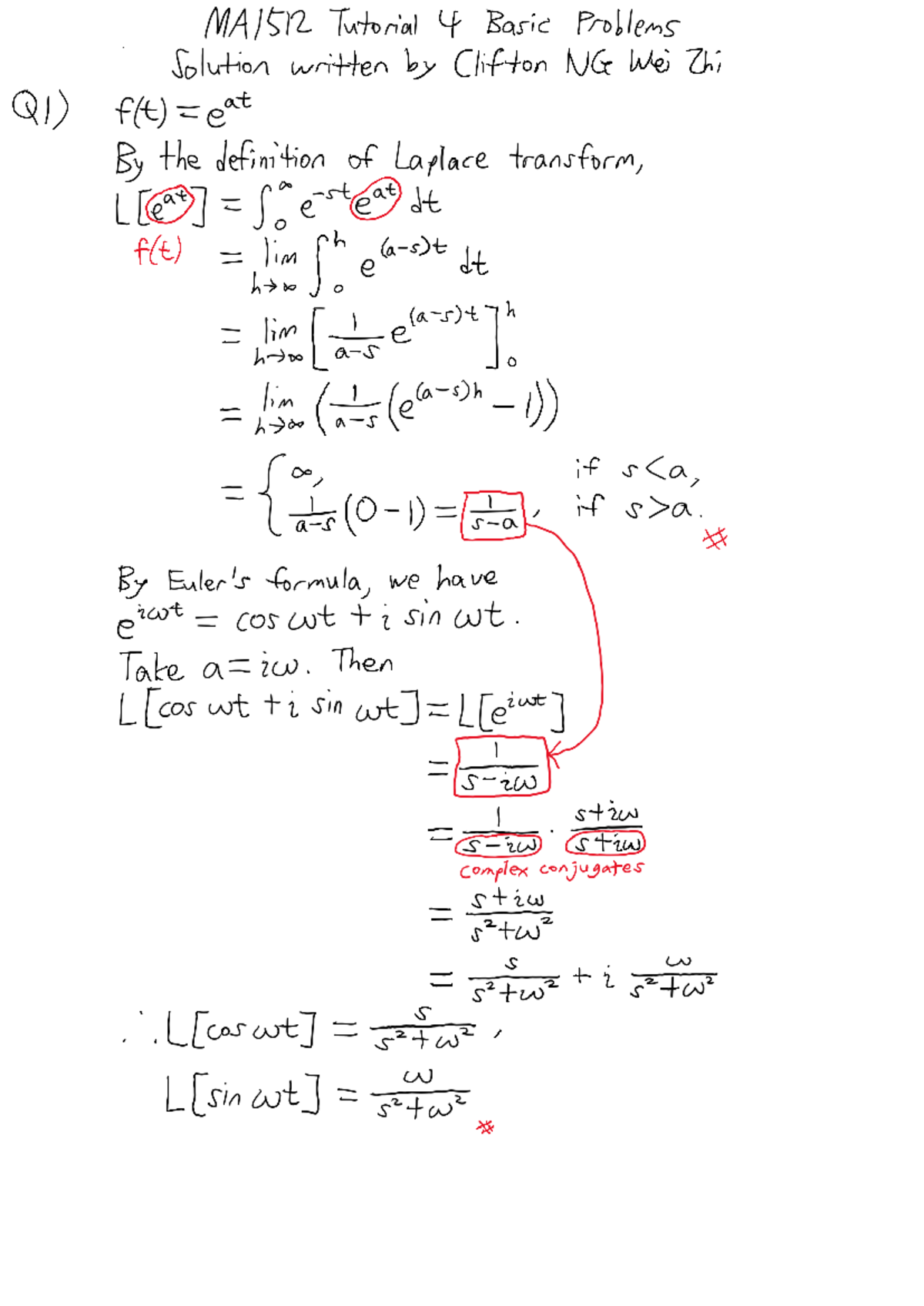 MA1512 Tutorial 4 Basic Problems Solution - MA Torte nial Uf Basic Froblems Solution written ...