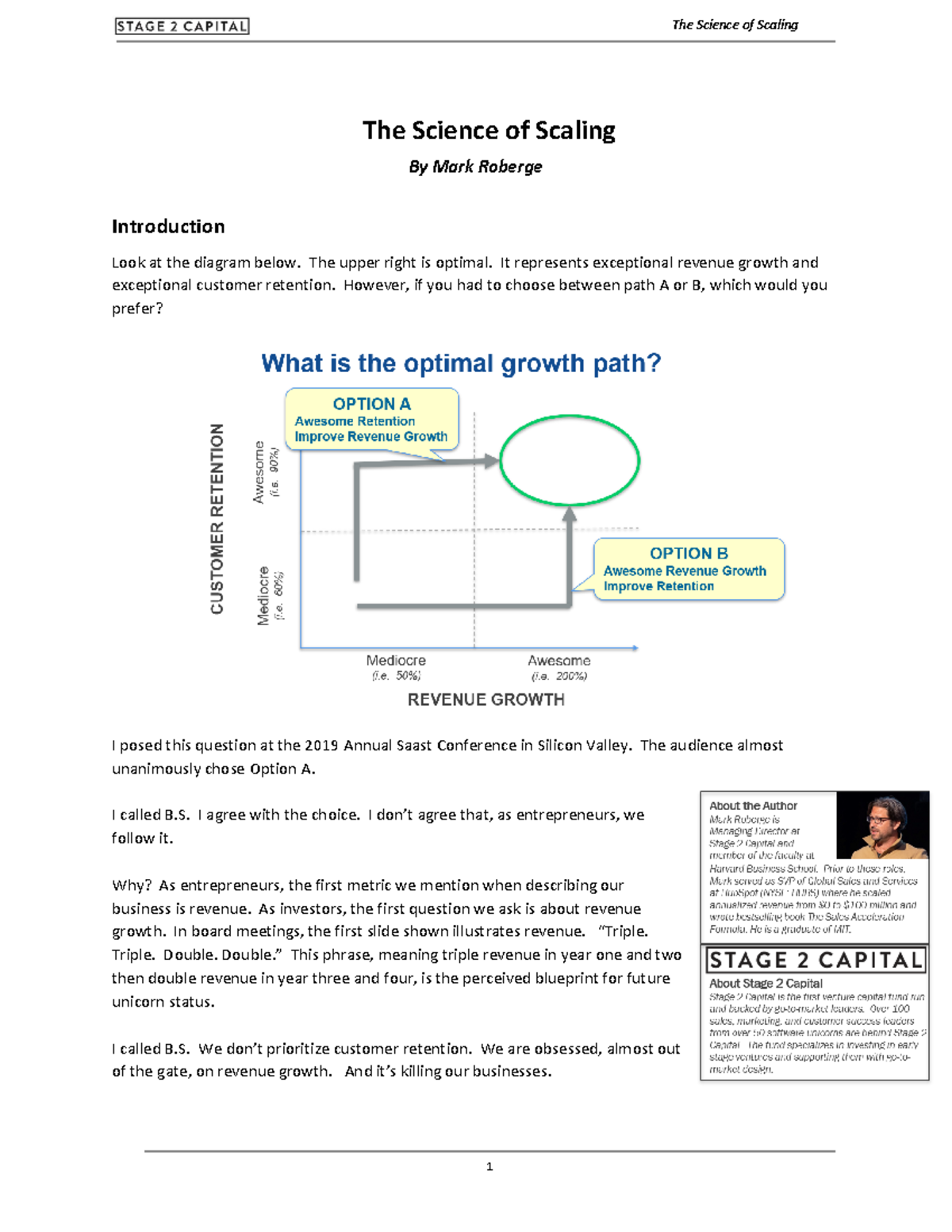 Stage 2 Capital - Science of Scaling - The Science of Scaling By Mark ...